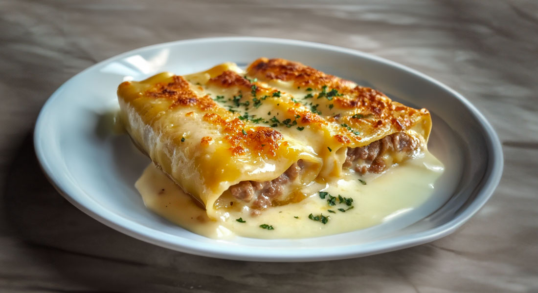 Cannellonis à la viande et sauce béchamel savoureuse : Un plat ...