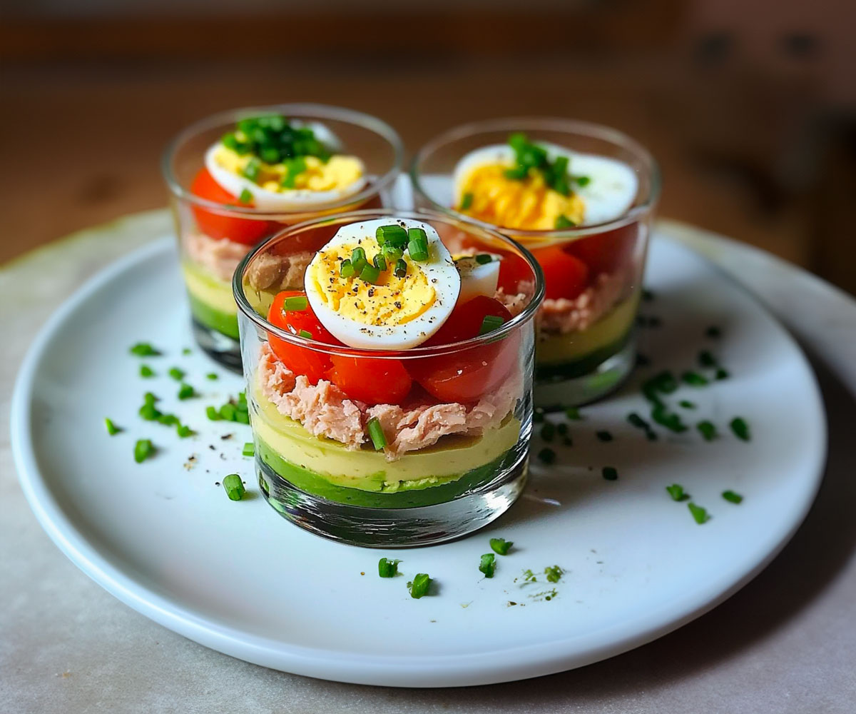 Verrines Avocat Thon Tomates Œuf : Élégance et Fraîcheur dans un Verre ...